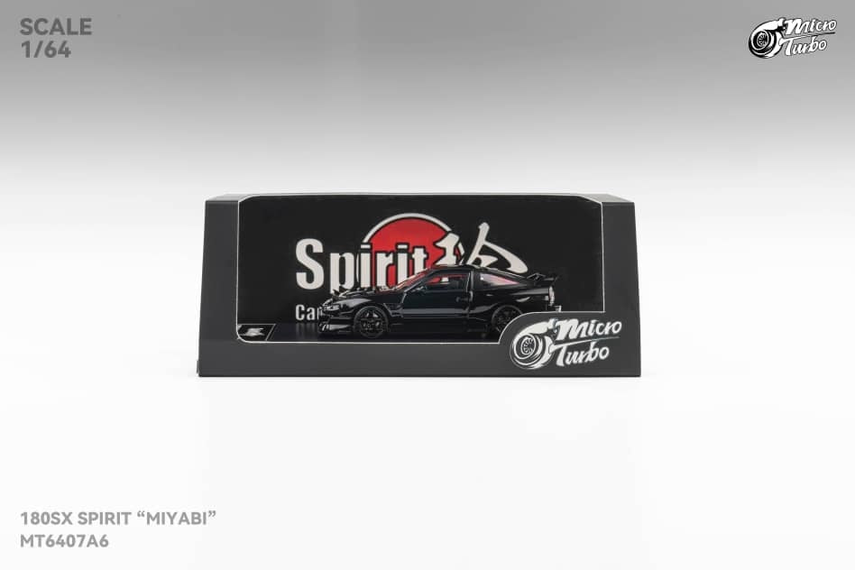 MicroTurbo 1:64 Diecast Model S13 Silvia 180SX，Spirit Rei Modified Bla ...