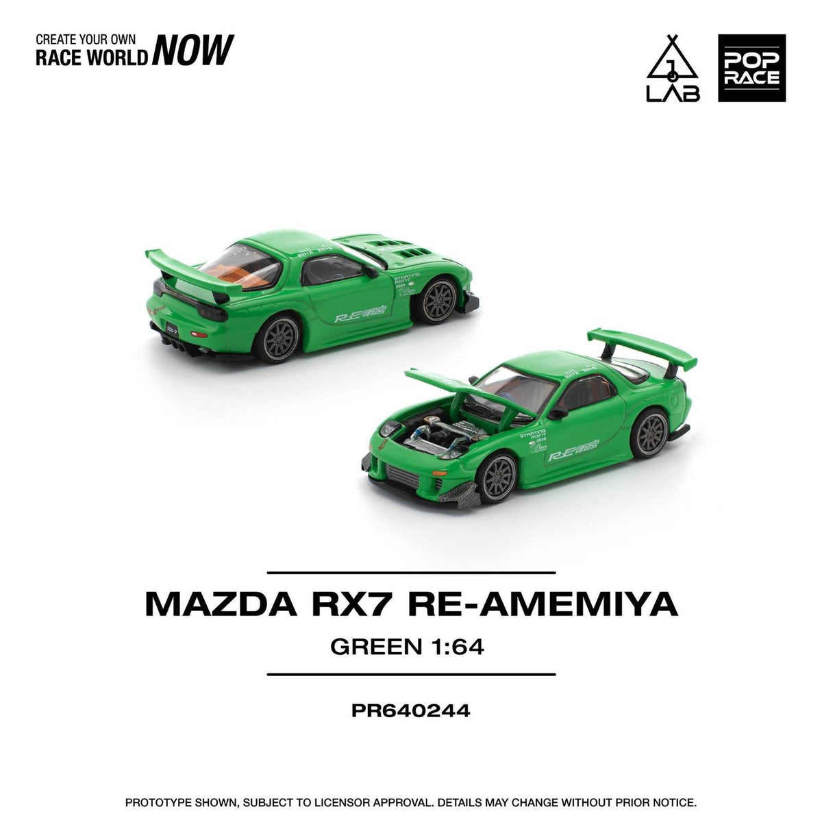 Pop Race Taiwan Exclusive Mazda RX7 Green| House of Diecast Cars