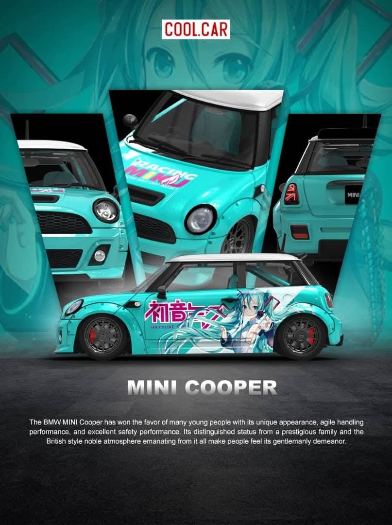 Cool Car x Time Micro TM 1:64 Diecast Model Mini Cooper(R56) Hatsune M ...