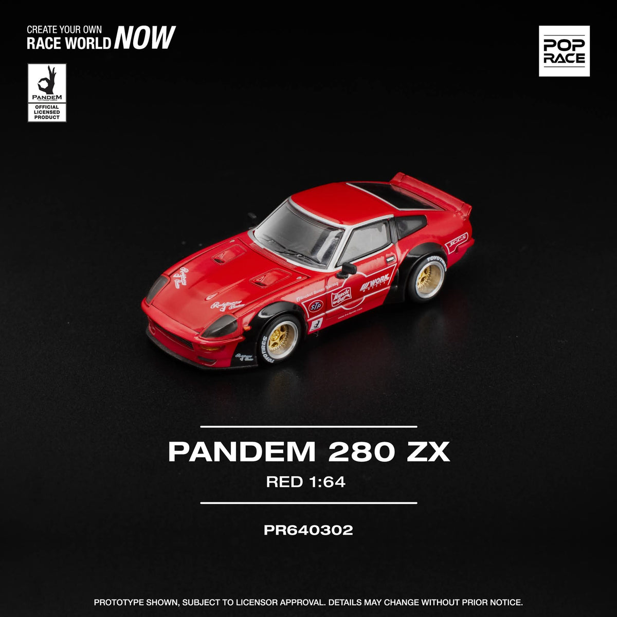 Pop Race PR640302 PANDEM 280ZX RED (NEW TOOLING)| House of Diecast Cars