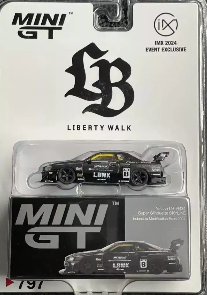 Mini GT 1:64 Liberty Walk Nissan LB-ER34 Super Silhouette SKYLINE IMX ...